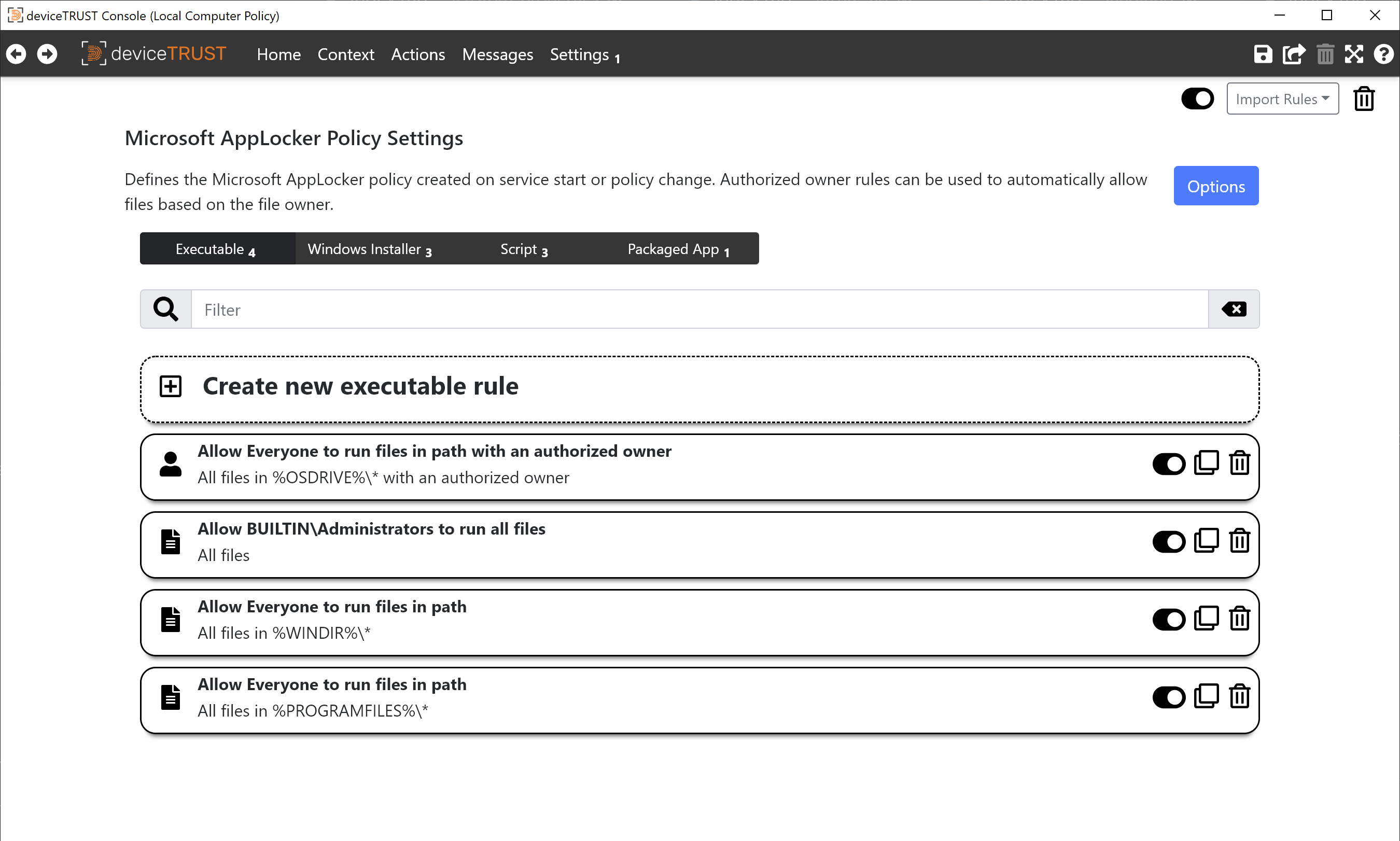 Microsoft AppLocker - deviceTRUST Documentation