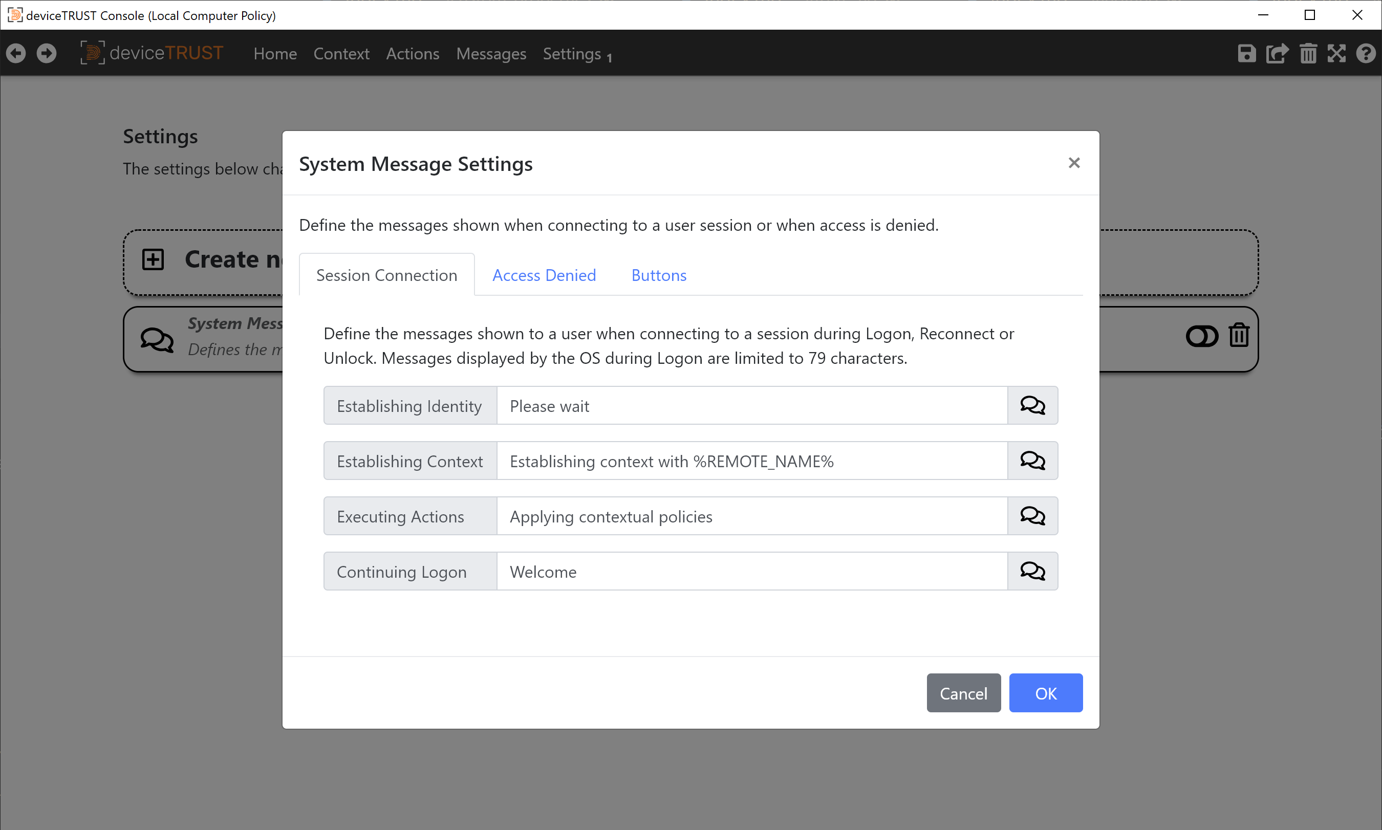 System Messages - deviceTRUST Documentation